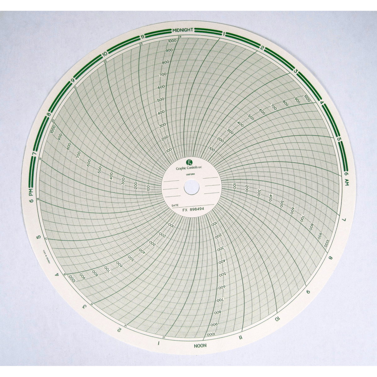 Foxboro Circular Chart Recorder Paper 7-Day 11" 0 to 2000 Range Box of ...