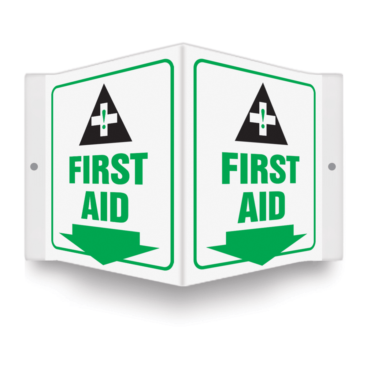 PROJECTION SIGN, 3D STYLE, FIRST AID (DOWN ARROW), 6"H X 5"W PANEL ...