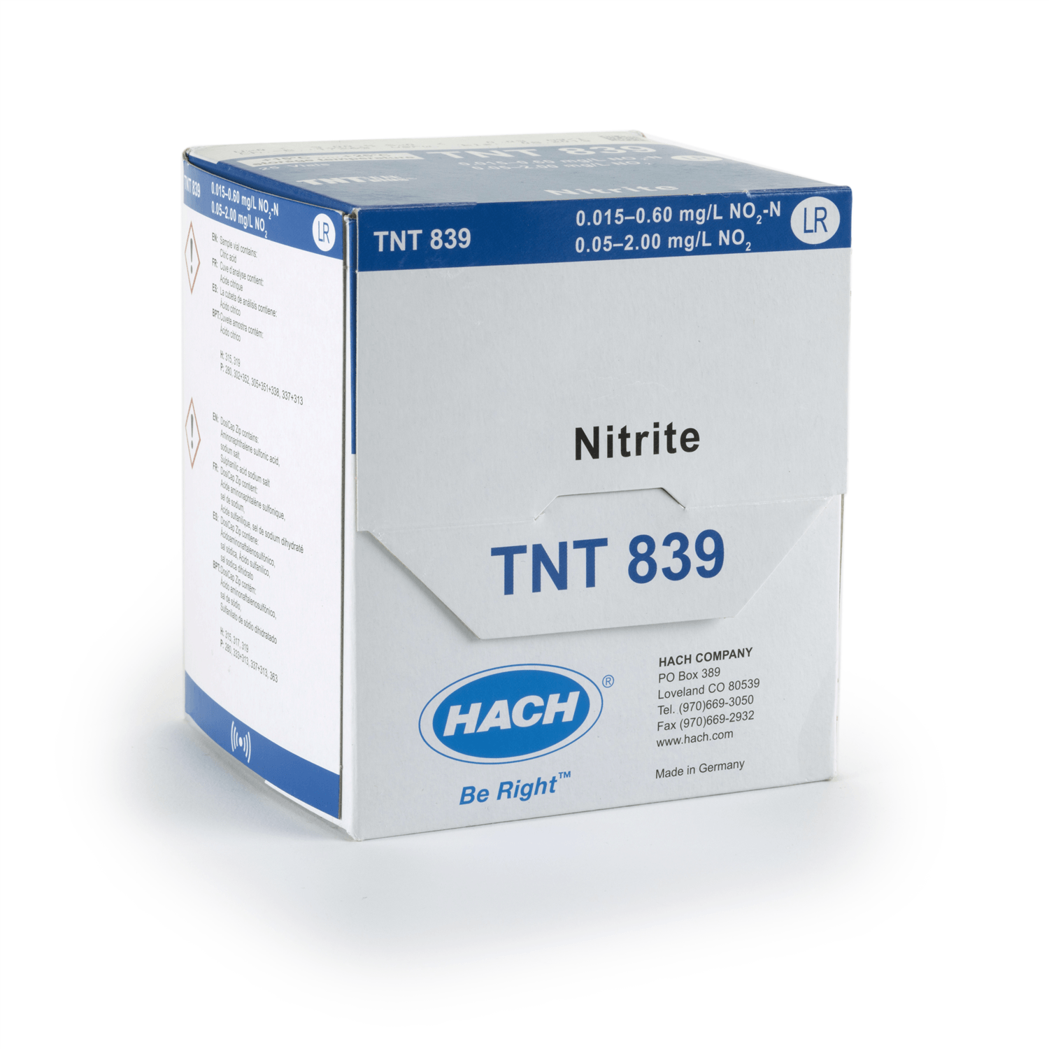 Hach Nitrite TNTplus Vial Test, LR, 0.015-0.600 mg/L NO₂-N, 25 Tests ...