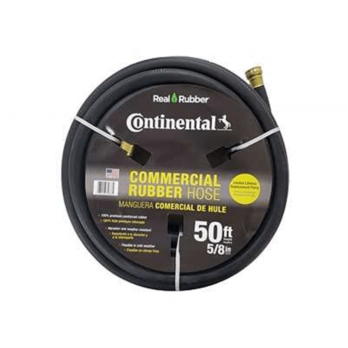 Abbott Rubber 5/8" x 50' Commercial Rubber Water Hose Assembly, 1114 ...