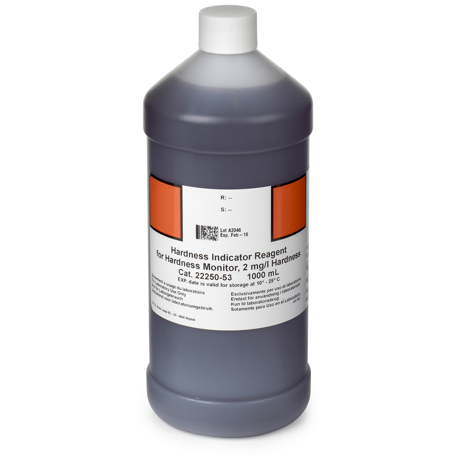 Hach Hardness Indicator Solution for HACH SP510, 1L, 2 mg/L, 2225053