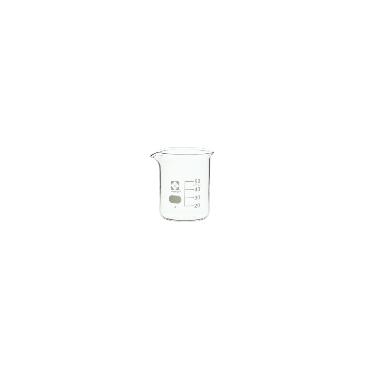 Vee Gee SIBATA Glass Beaker, 50 mL, Pack of 10
