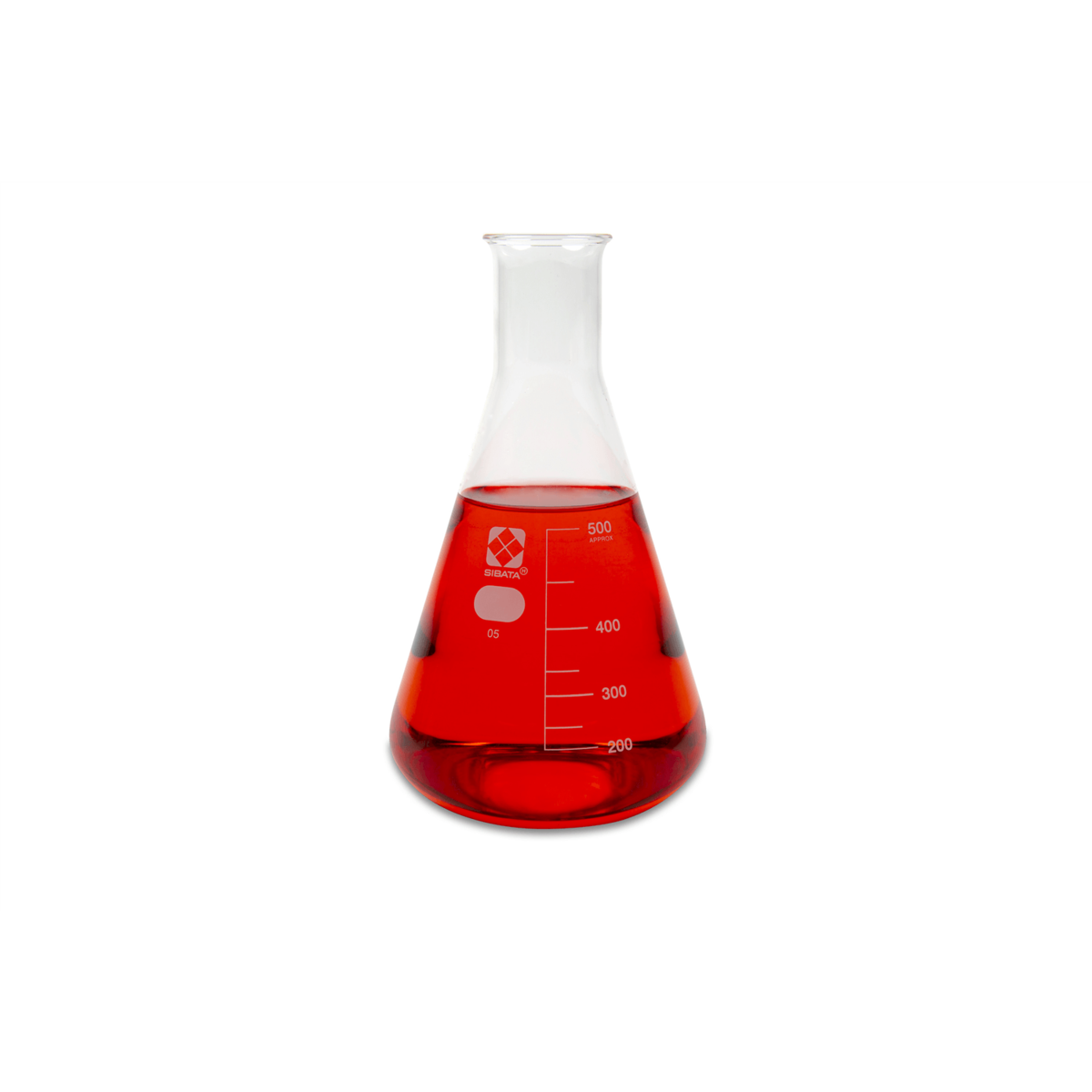 Vee Gee SIBATA Glass Erlenmeyer Flask, 500 mL, Pack of 10